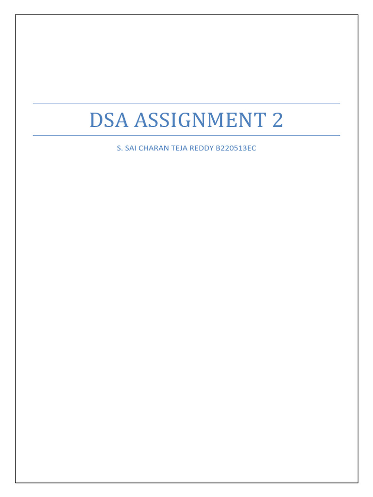 DSA Assignment 2 by S. Sai Charan Teja Reddy | PDF