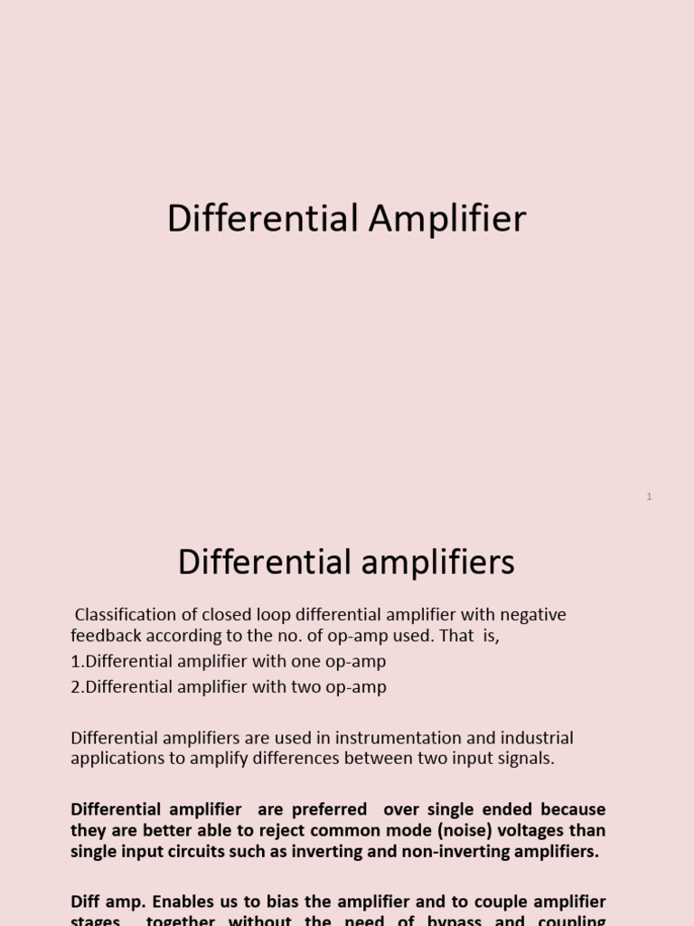 Sec C Differential Amplifier | PDF | Amplifier | Operational Amplifier