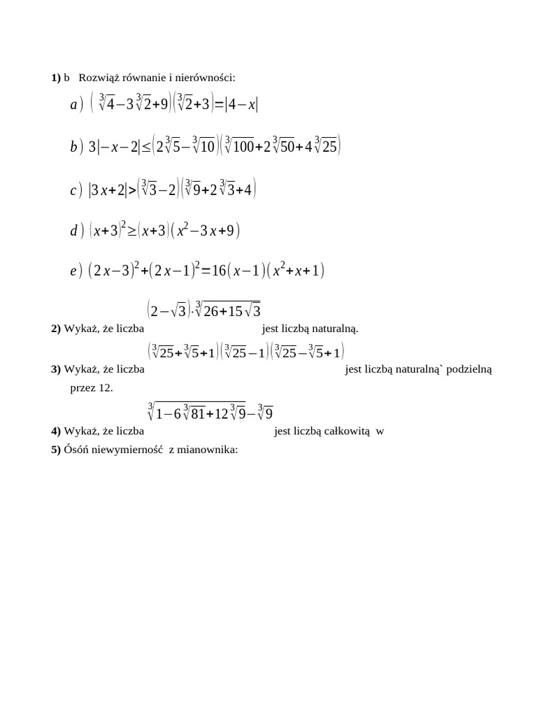 Zad - Do SPR - Wielomiany | PDF