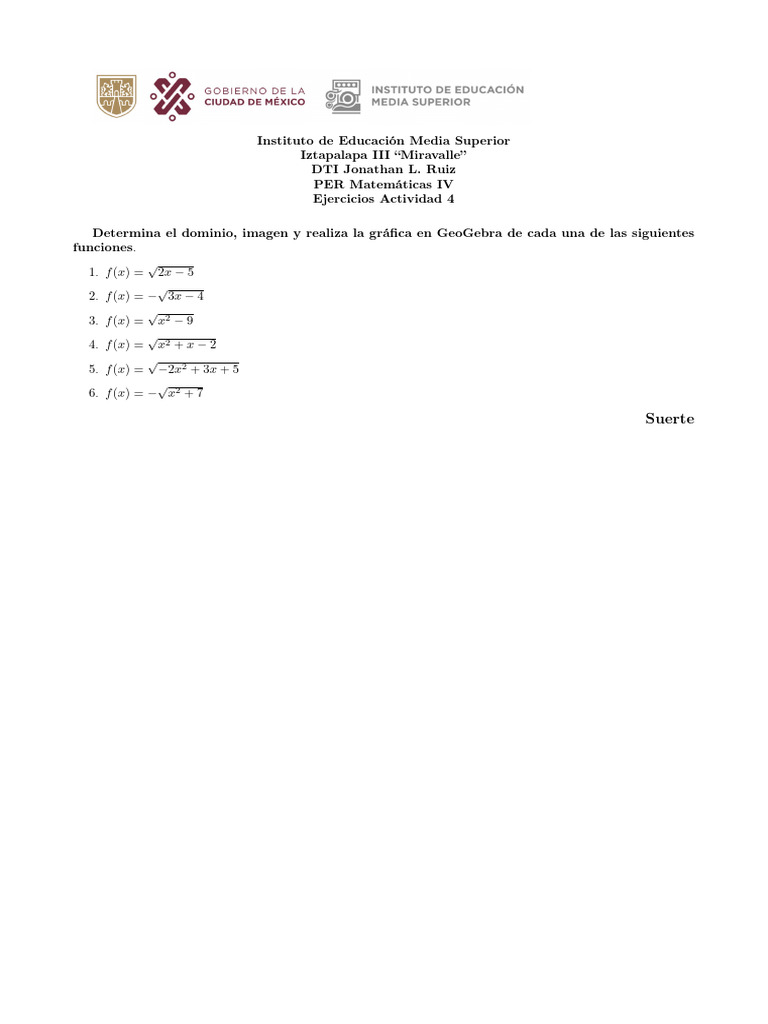 PER Mat4 Ejerciciosact4 | PDF