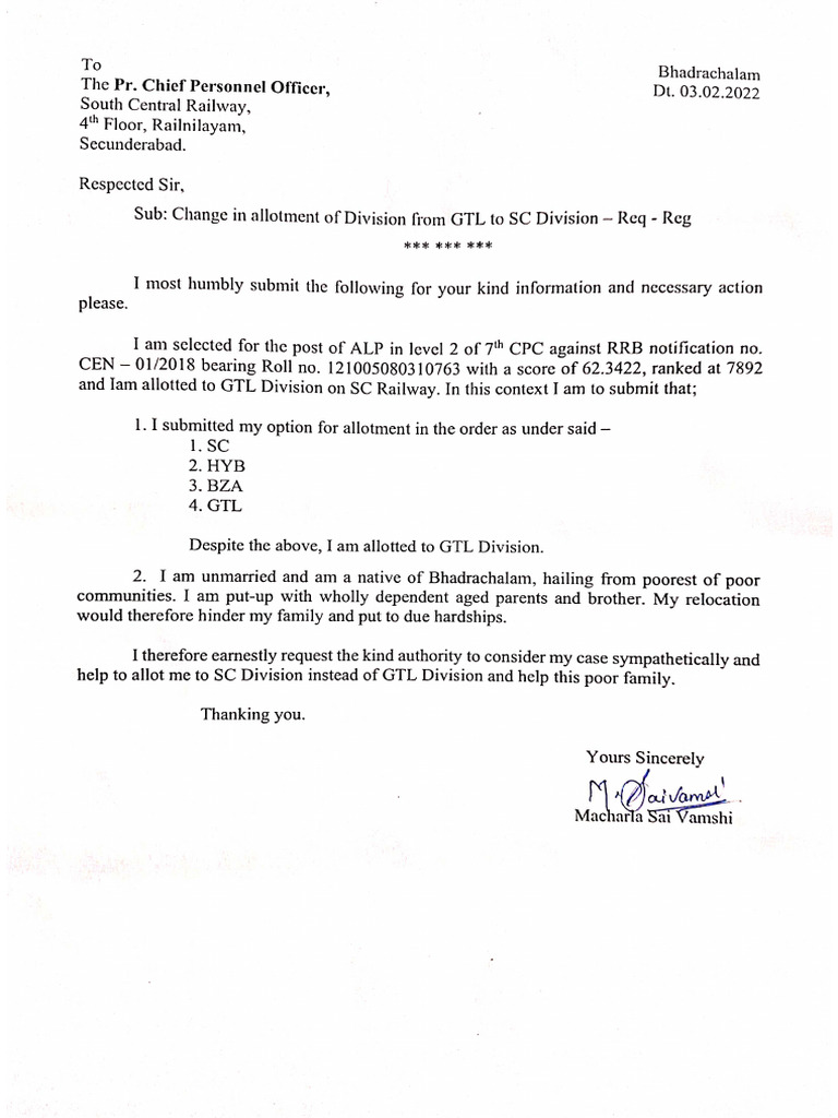 M.Sai Vamshi Representation | PDF