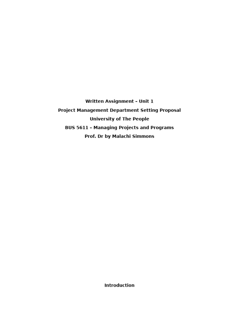 Unit 1 - Written Assignment | PDF | Project Management | Agile Software Development