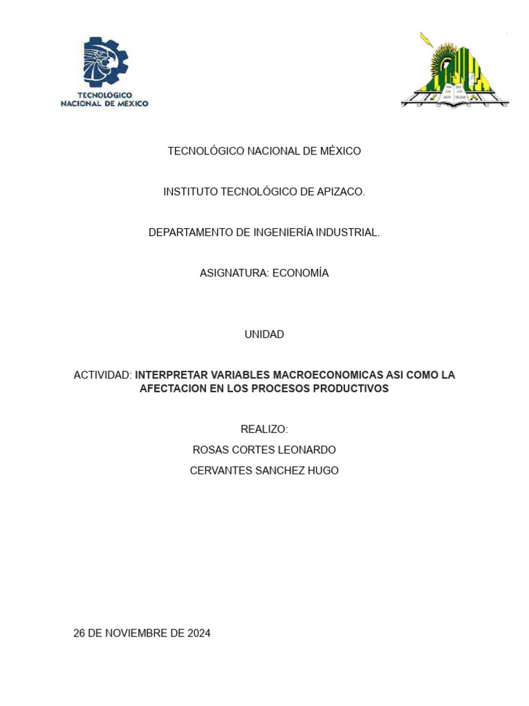 B5 2 Interpretar Variables Macroeconomicas Afectacion En Procesos De Produccion Compressed Pdf