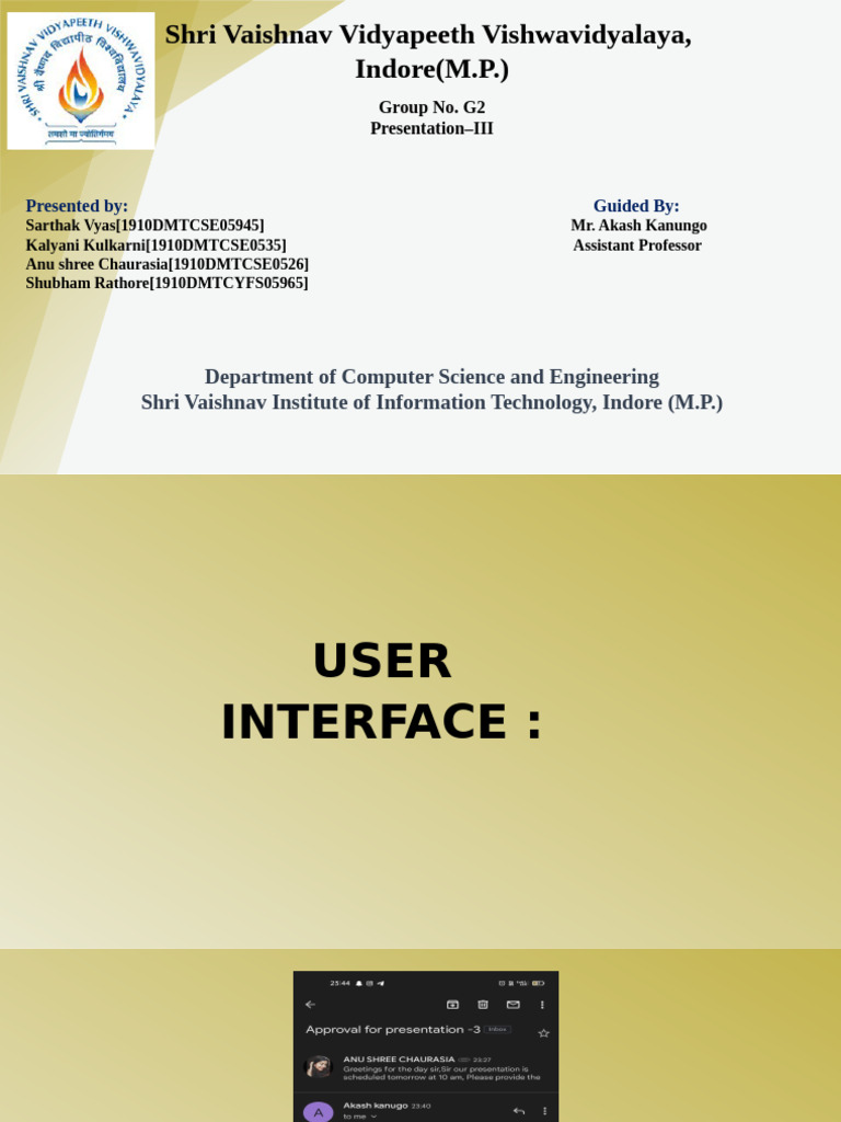 User Interface Presentation G2 | PDF