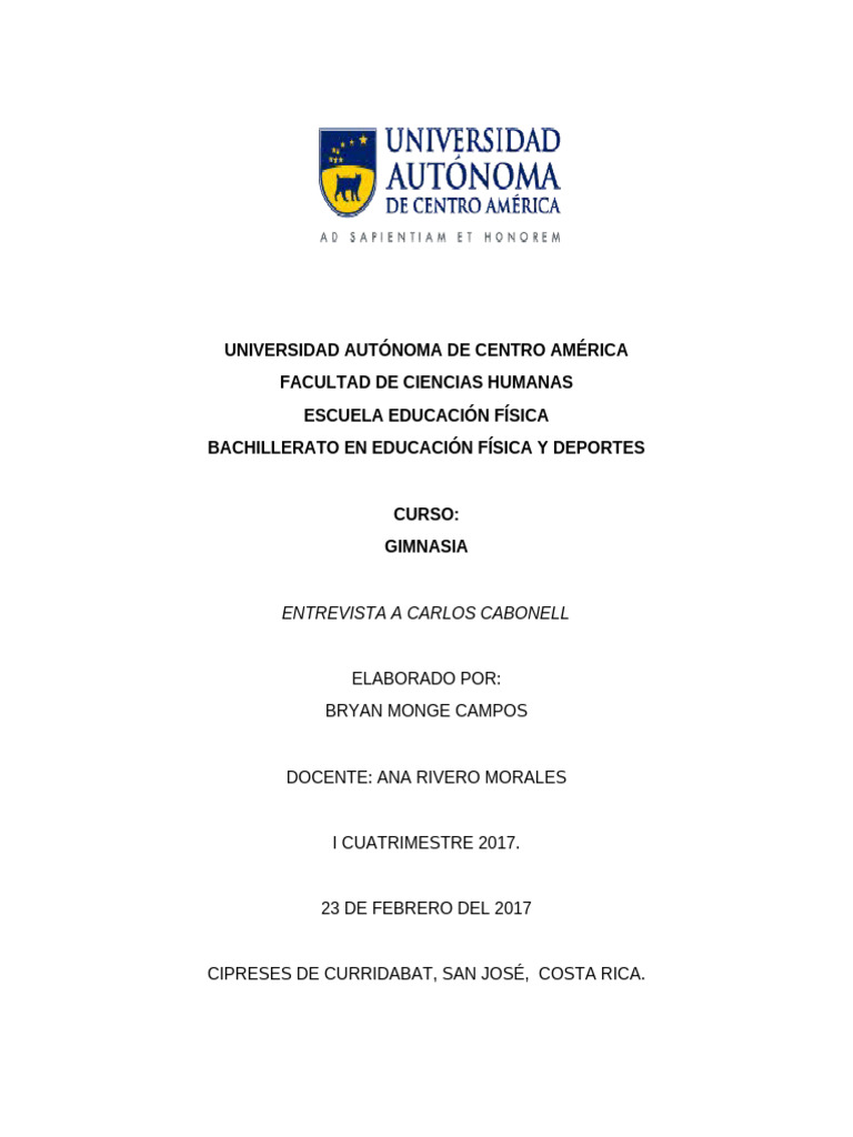 Entrevista A Carbonell | PDF | Gimnasia | Costa Rica