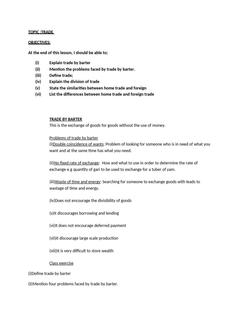 Trade | PDF | Retail | Trade