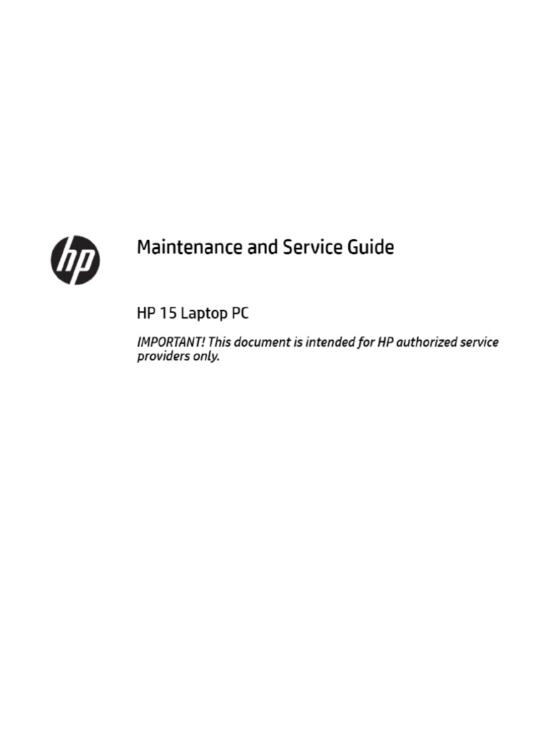 HP Laptop PC 15-dw3000 Service Manual - Ifixit | PDF