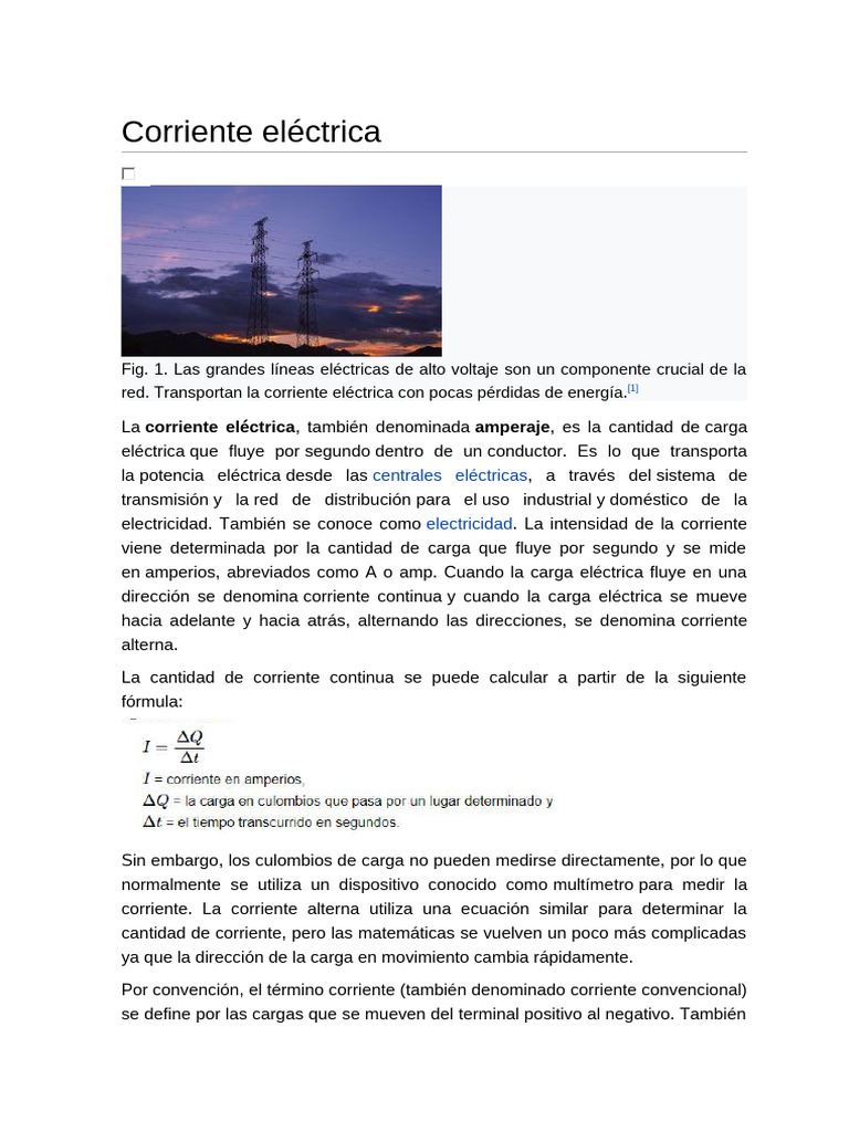 Corriente eléctrica y electrones explicados | PDF | Corriente eléctrica ...