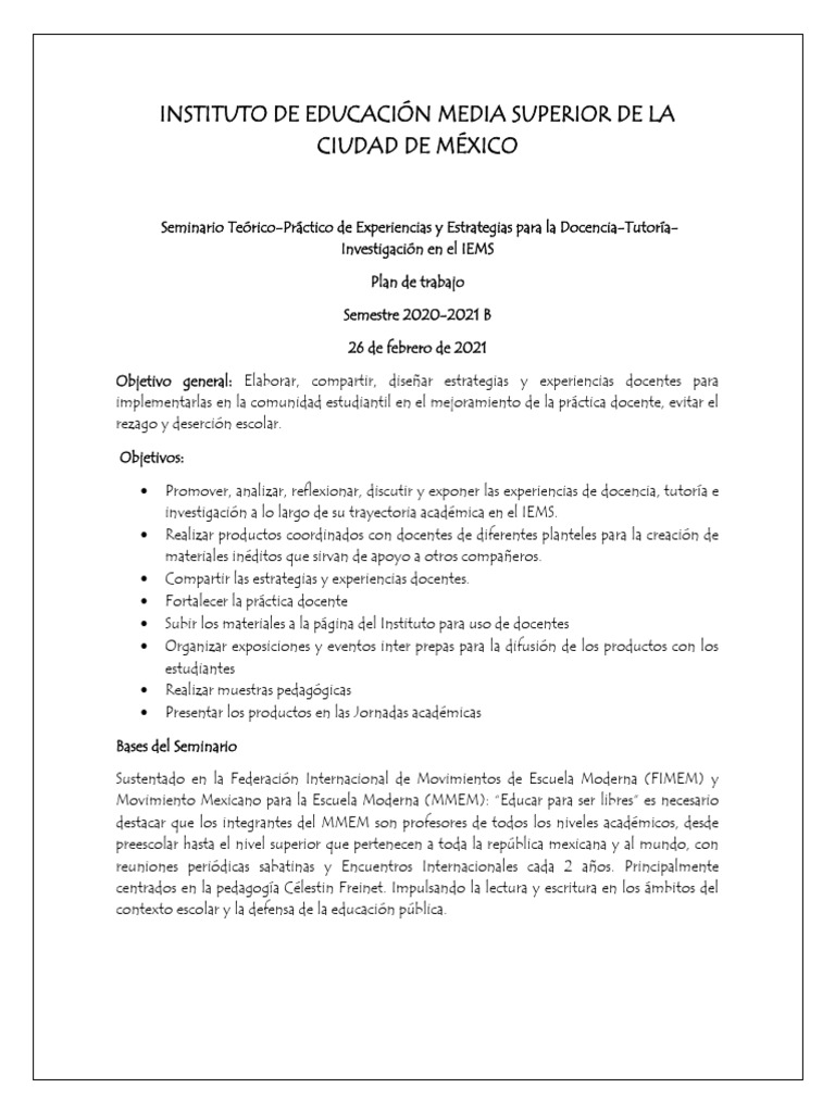 PLAN de TRABAJO Docencia-Tutoría-Investigación | PDF | Conocimiento ...