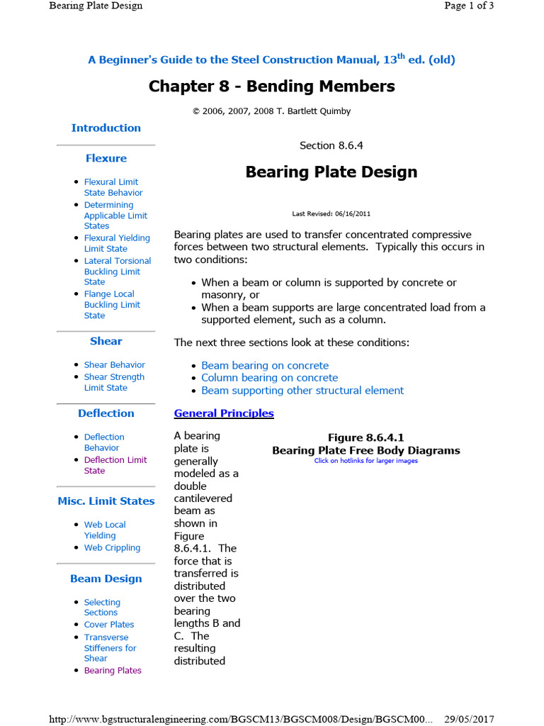Bearing plate design | PDF | Beam (Structure) | Buckling