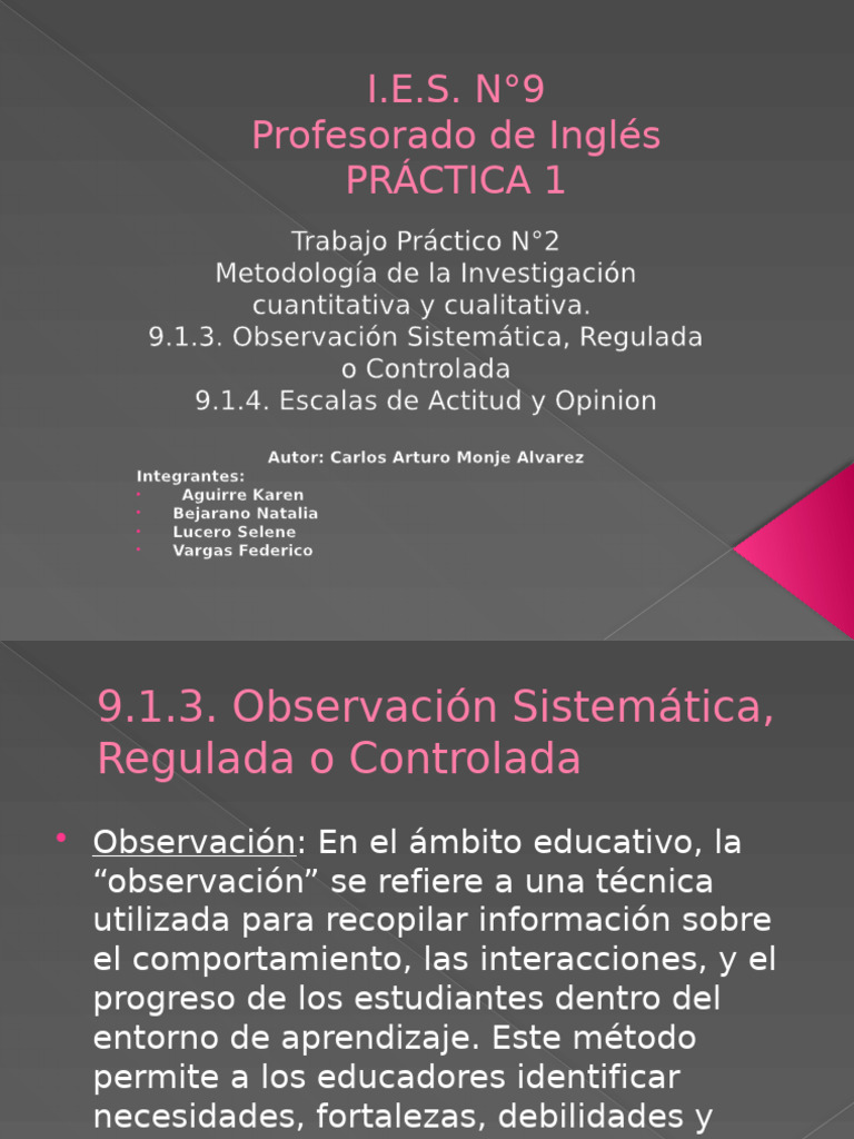 Practica. Observacion - PPTX Corregido | PDF | Observación | Evaluación