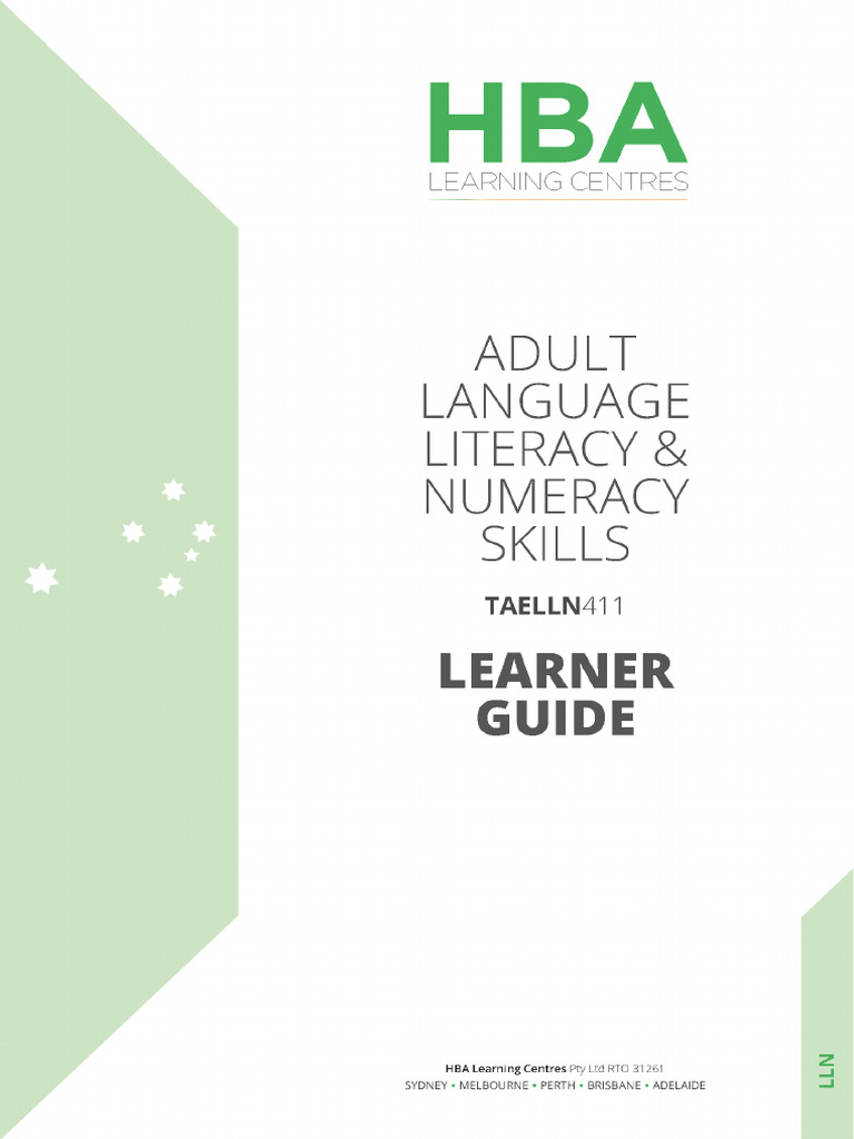 TAELLN411 Learner Guide | PDF | Literacy | Learning