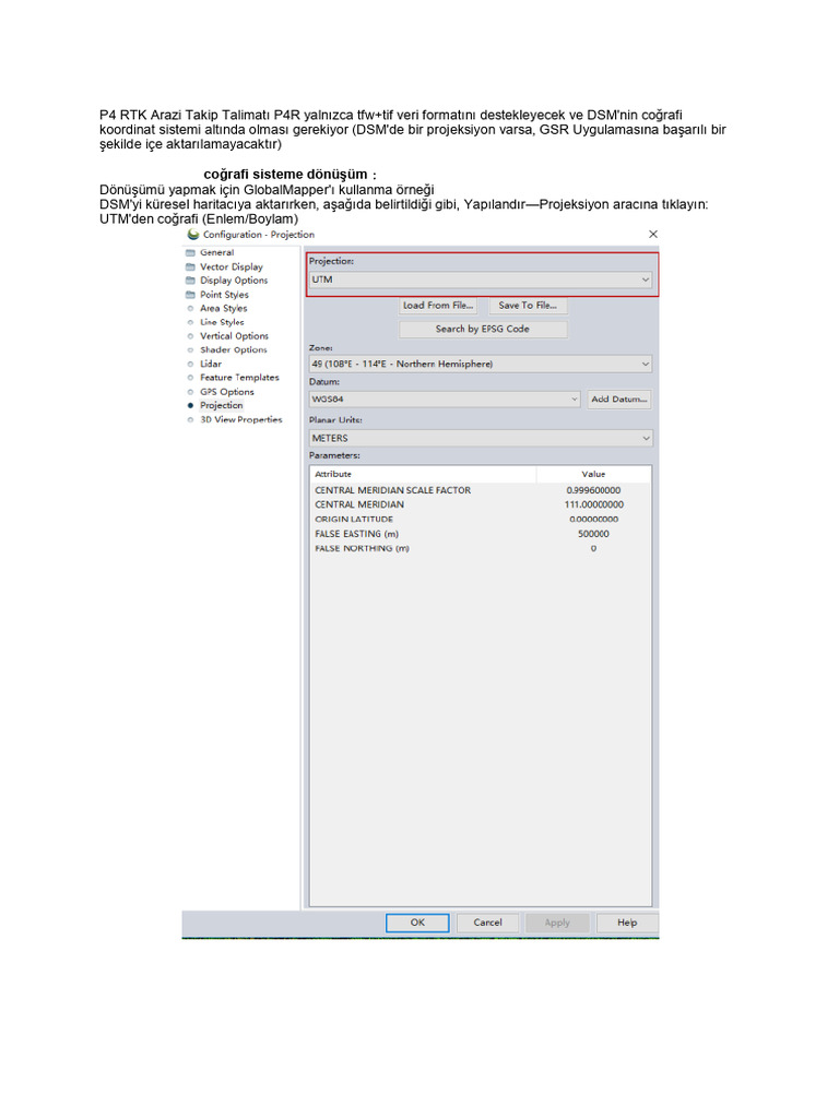 P4 RTK Arazi Takip Talimatı P4R Yalnızca TFW | PDF