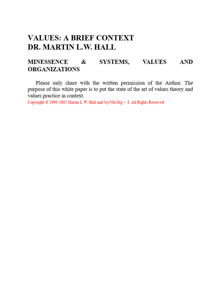 Values - A Brief Context | PDF | Existentialism | Sociology