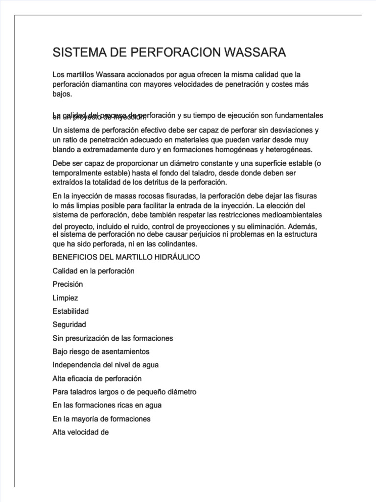 PDF Sistema de Perforacion Wassara Compress | PDF | Perforación | Agua