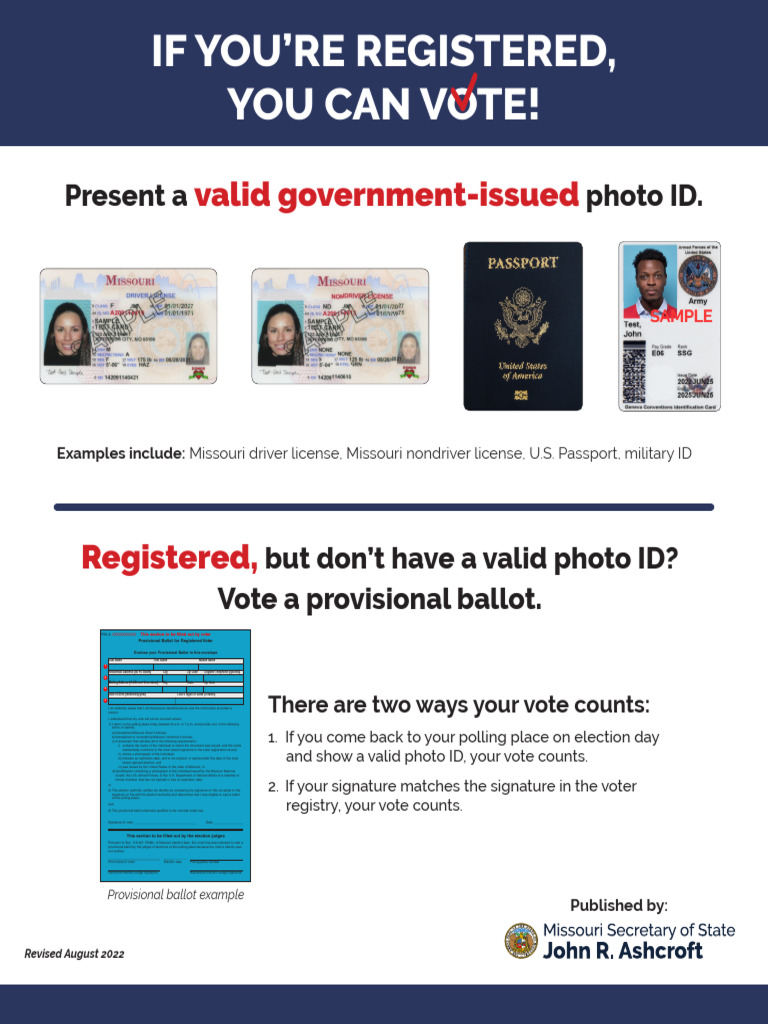 AcceptableFormsVoterID | PDF | Identity Document | Voting