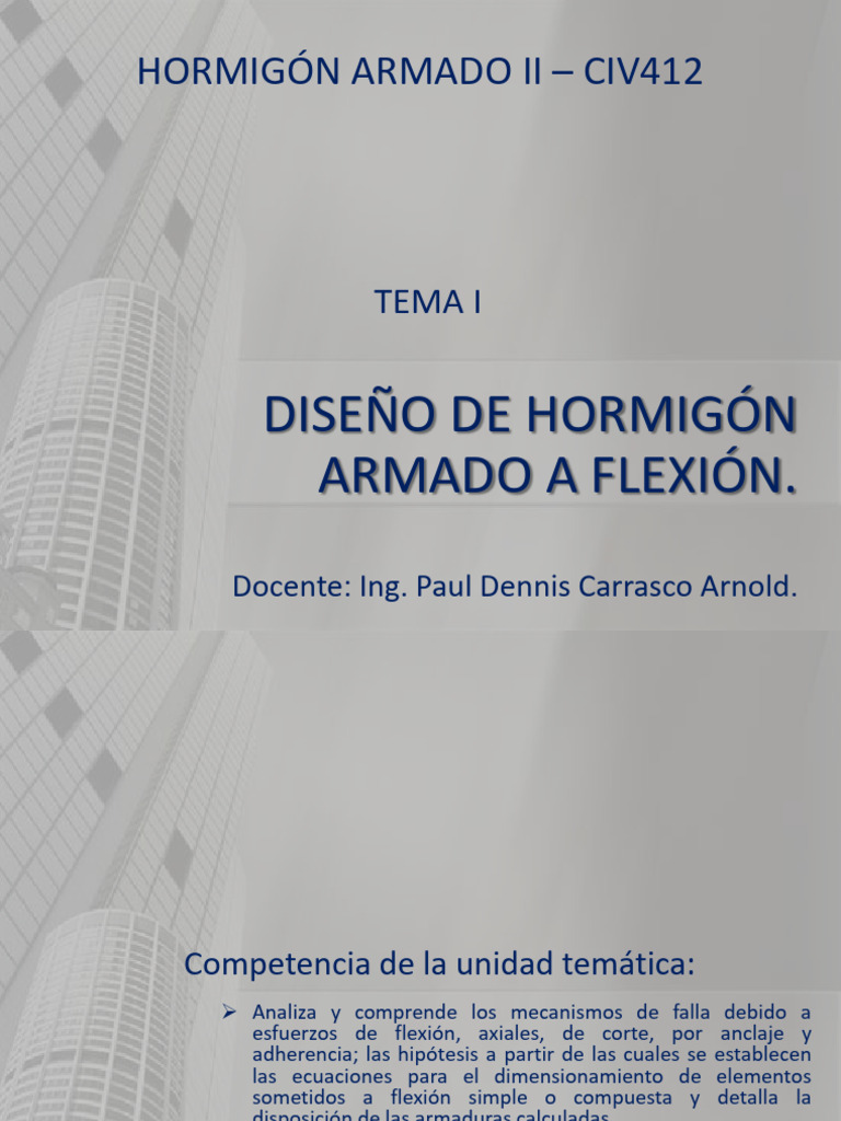Tema 1 - Diseño de H°a° A Flexión - 1 | PDF | Viga (Estructura) | Concreto reforzado