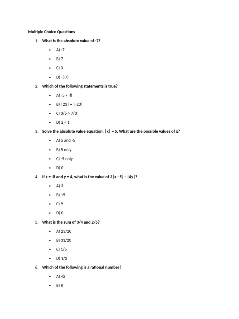 4th Grade Math True/False Questions | PDF