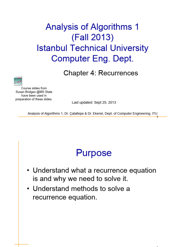 Week3 Ch4 Recurrences | PDF | Recurrence Relation | Algorithms