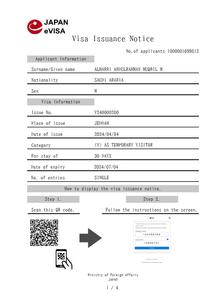 Japan Visa Issuance Notice Guide | PDF | Travel Visa | Diplomacy