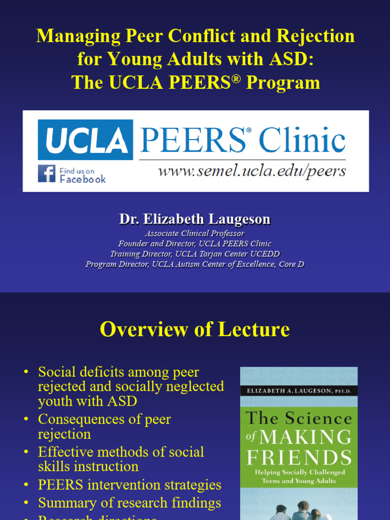 Managing Peer Conflict and Rejection For Adults With ASD The UCLA PEERS ...
