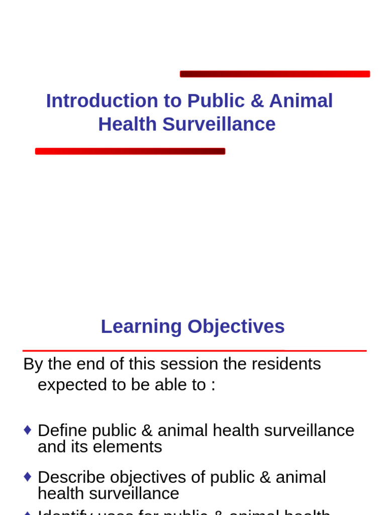 Public & Animal Health Surveillance Overview | PDF | Public Health ...