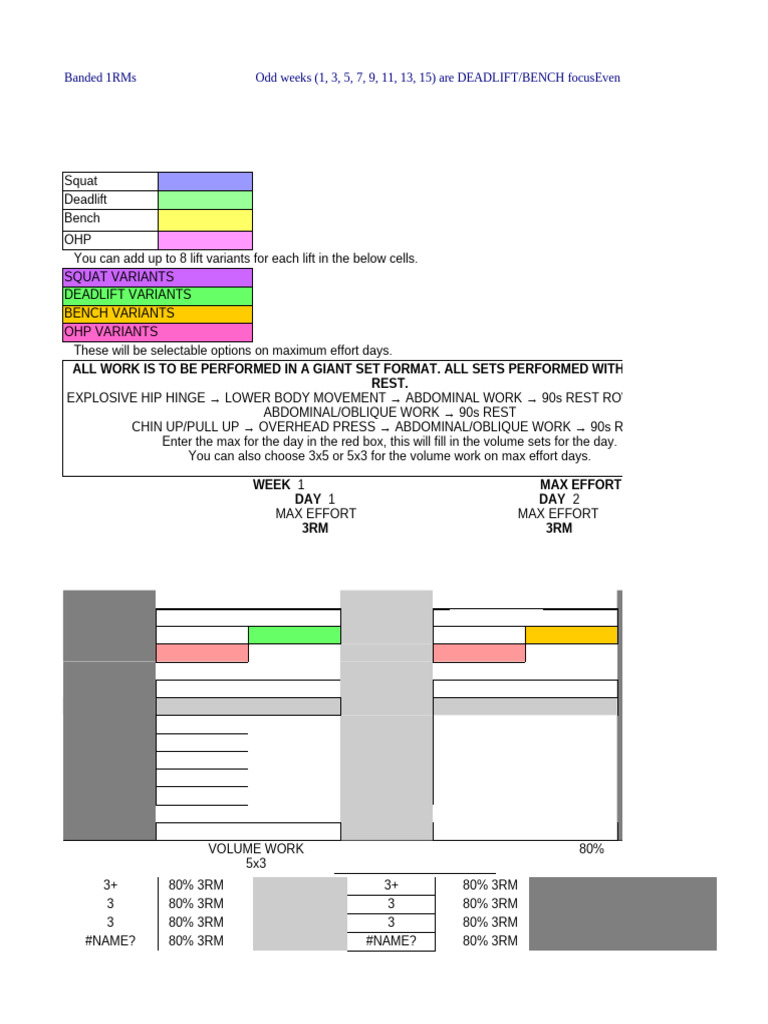 Brian Alsruhe Conjugate Spreadsheet | PDF | Management Of Obesity | Physical Exercise