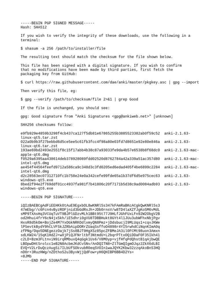 Anki-2 1 63-Checksums | PDF