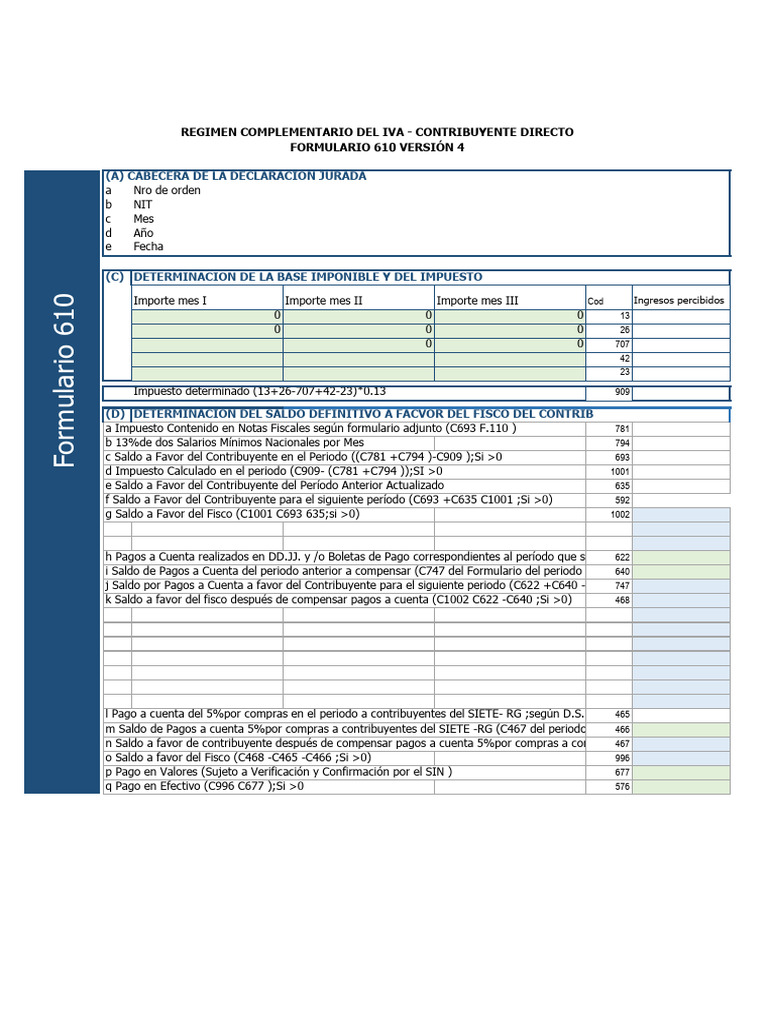 FORMULARIO 610 | PDF | Impuestos | Gobierno