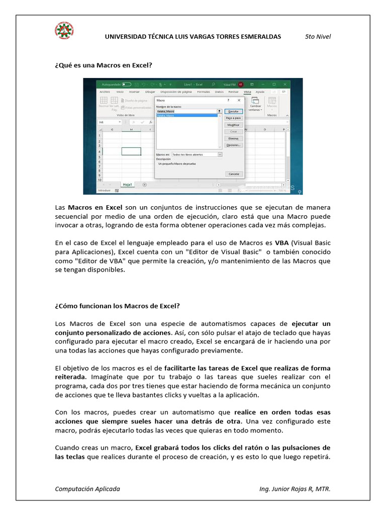 Clase 3. Macros | PDF | Macro (informática) | Microsoft Excel