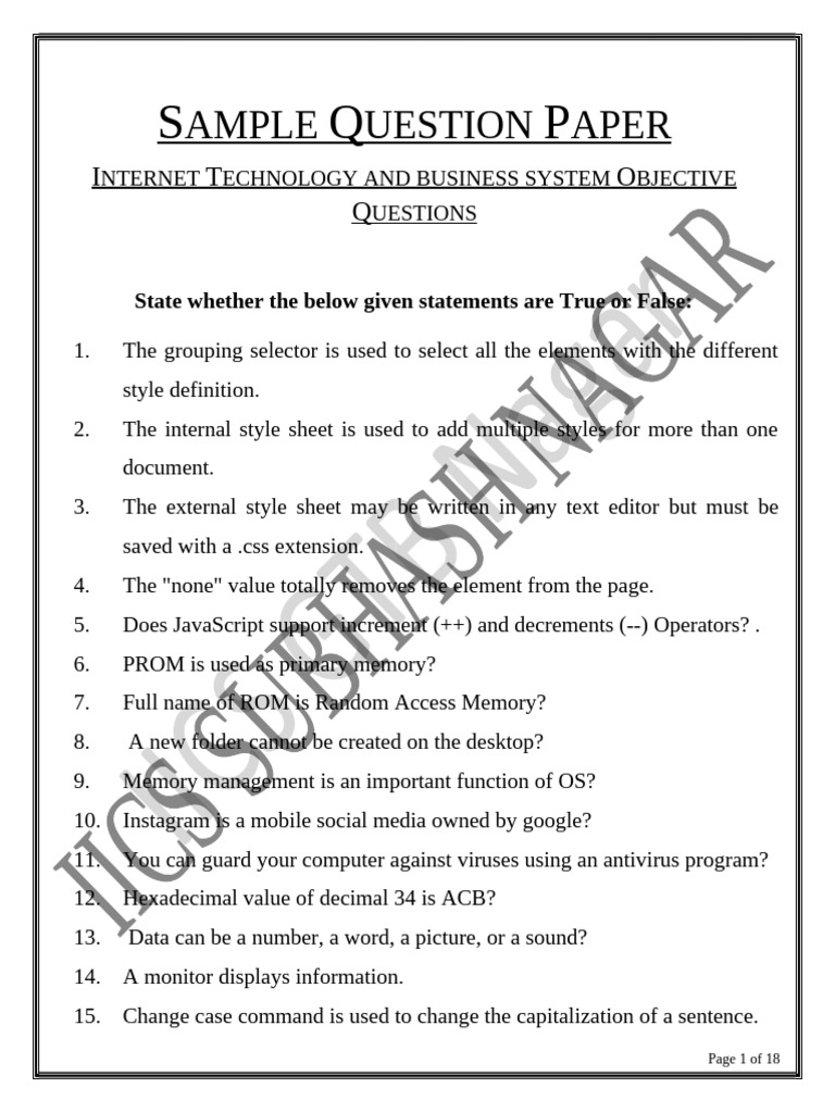 Sample Paper2024 - Obj IWPD | PDF | Microsoft Word | Microsoft Excel