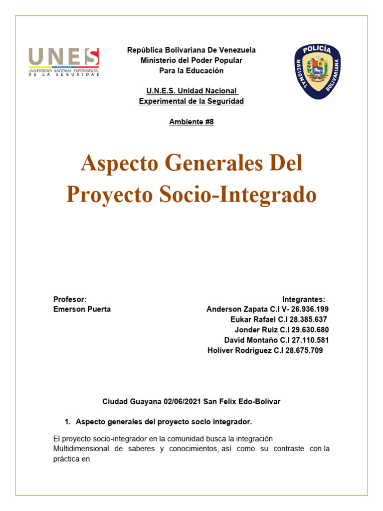 Aspectos Generales de Proyecto Socio Integrador 2 PDF Free | PDF ...