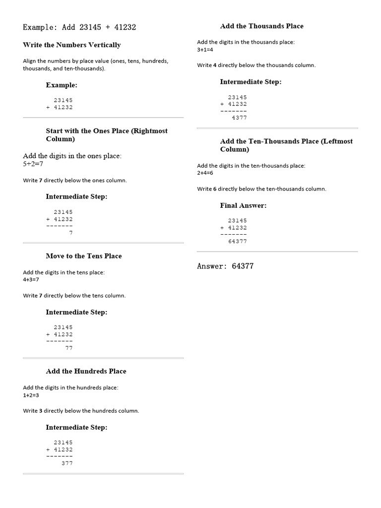 hand out- addition | PDF