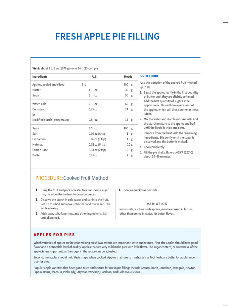 Fresh Apple Pie Filling | PDF | Apple | Foods