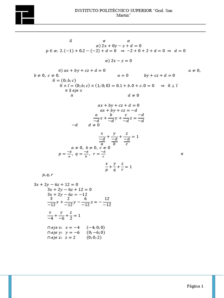 Resolución de Planos en el Espacio | PDF | Conceptos matemáticos ...