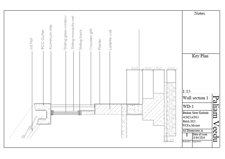 WD-1 Paliam Veedu - FINAL - Wall Section 1 | PDF | Architectural ...