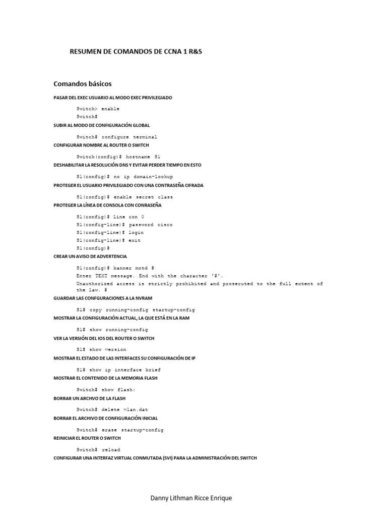 Comandos CCNA1-1 | PDF