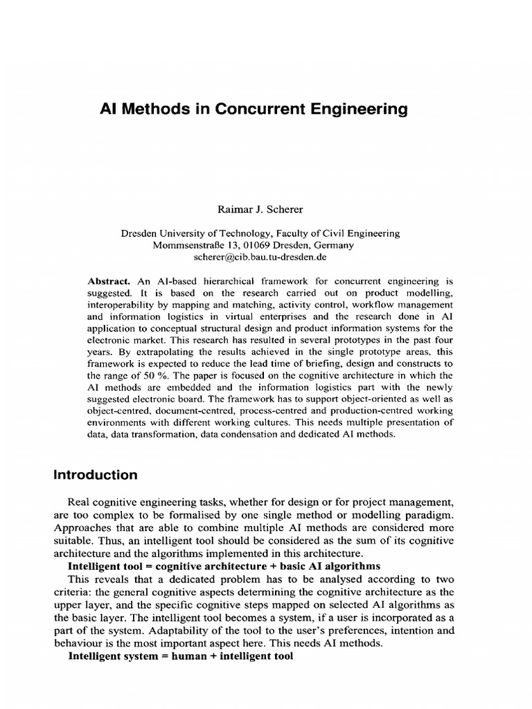 AI Methods in Concurrent Engineering | PDF | Conceptual Model | Artificial Intelligence