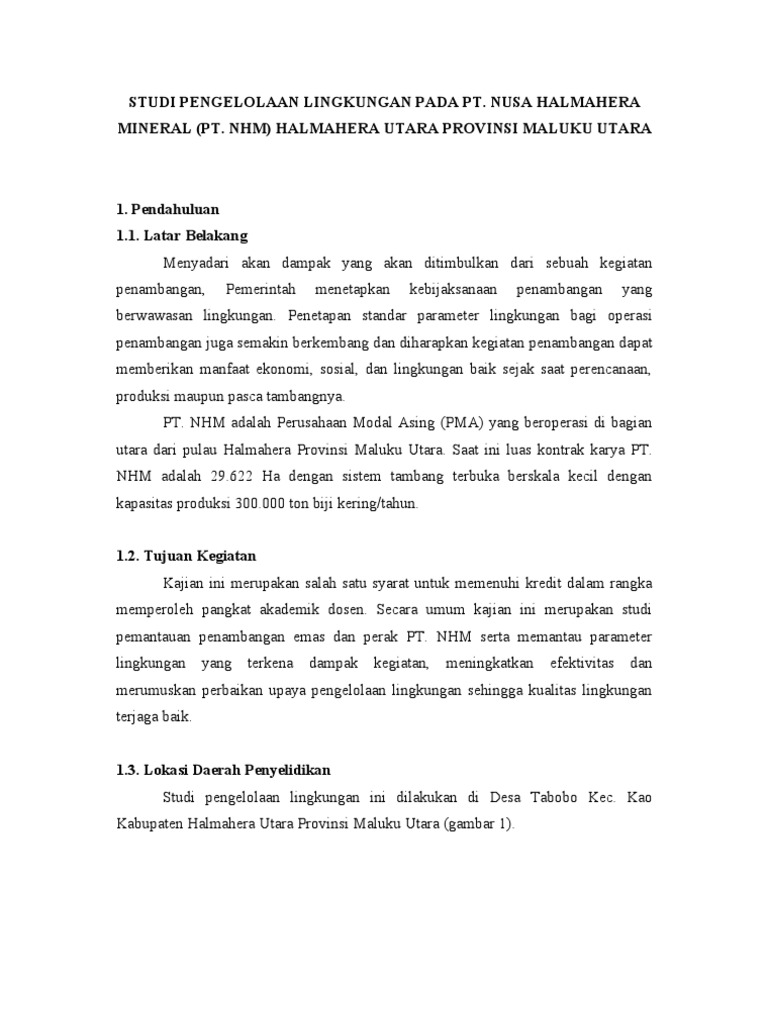 02 Studi Pengelolaan Lingkungan Pada PT NHM | PDF