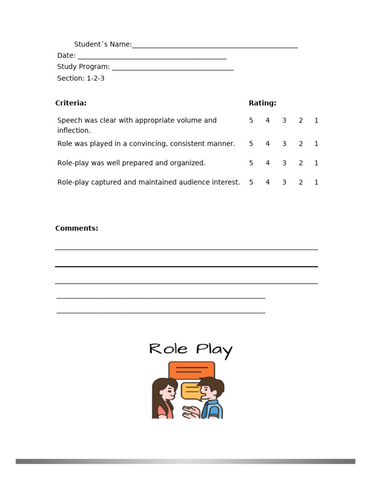 Role Play Rubric | PDF