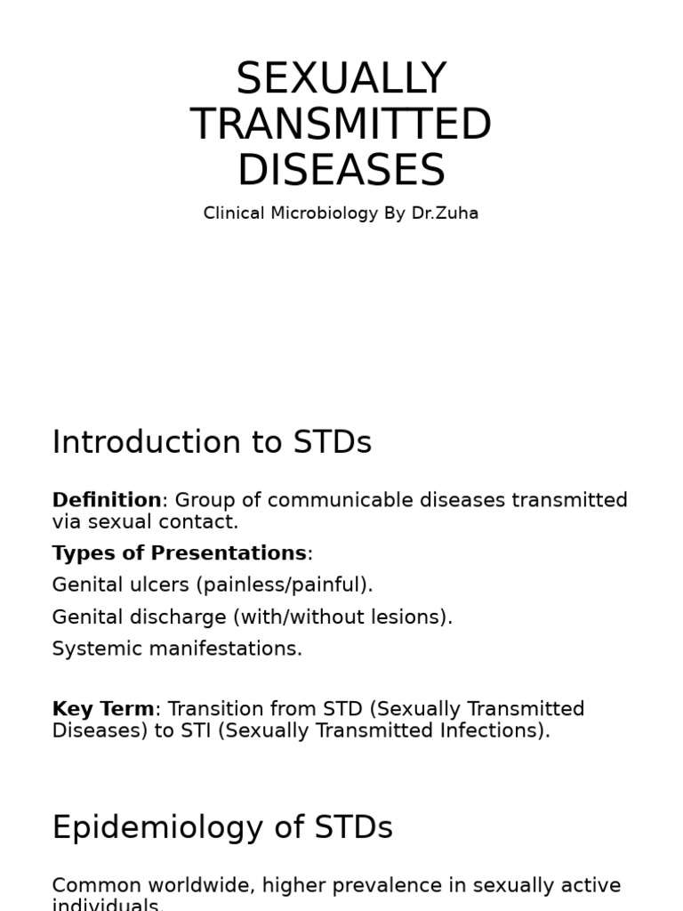 Sexually Transmitted Diseases: Clinical Microbiology by DR - Zuha | PDF ...