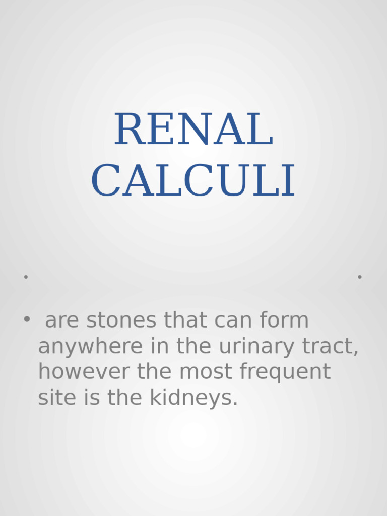Renal Calculi 1 | PDF