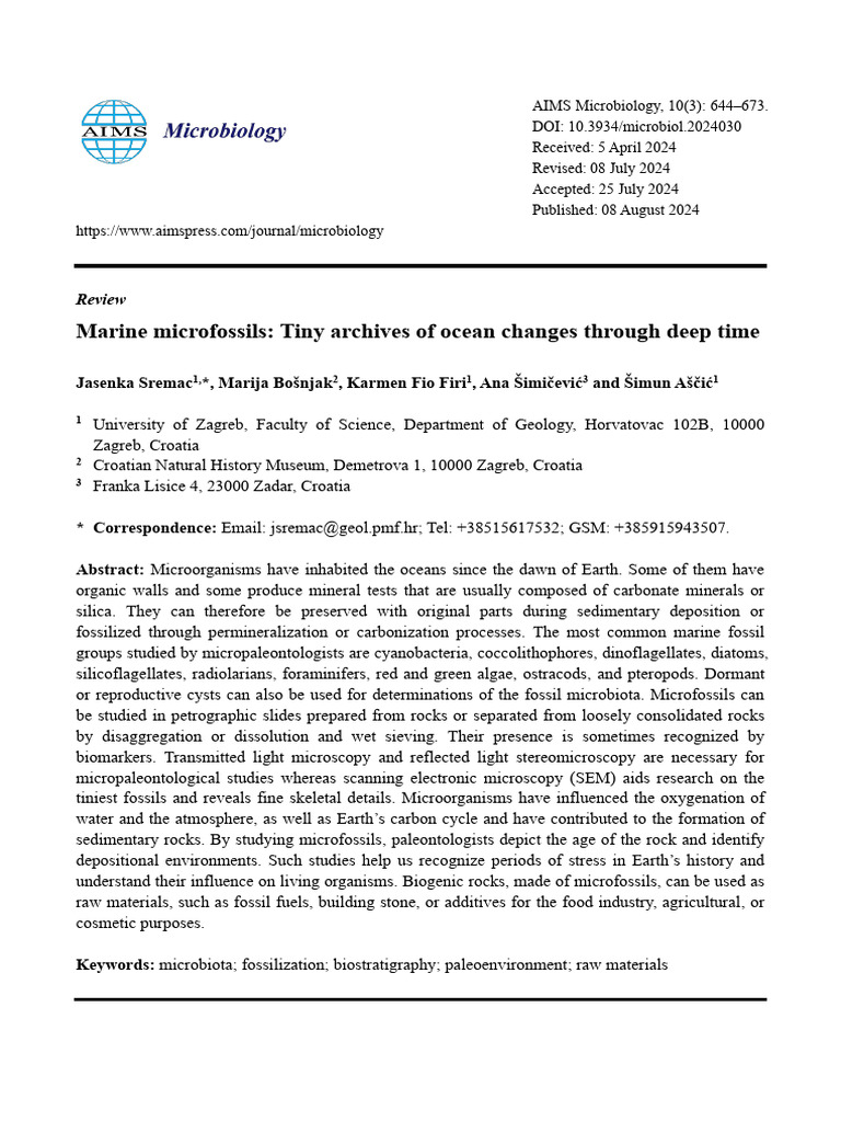 Marine Microfossils Tiny Archives of Ocean Changes Through Deep Time ...