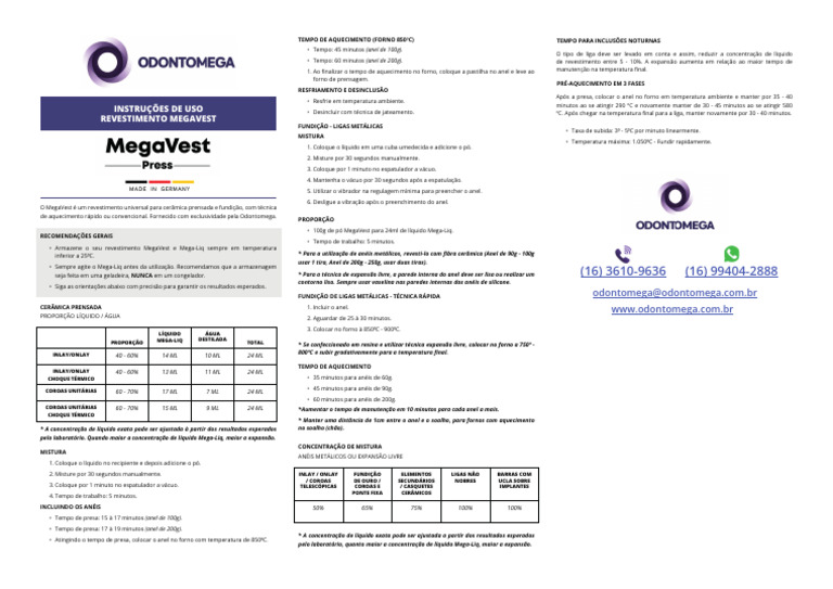 Instruções para Revestimento Megavest | PDF | Temperatura | Física ...