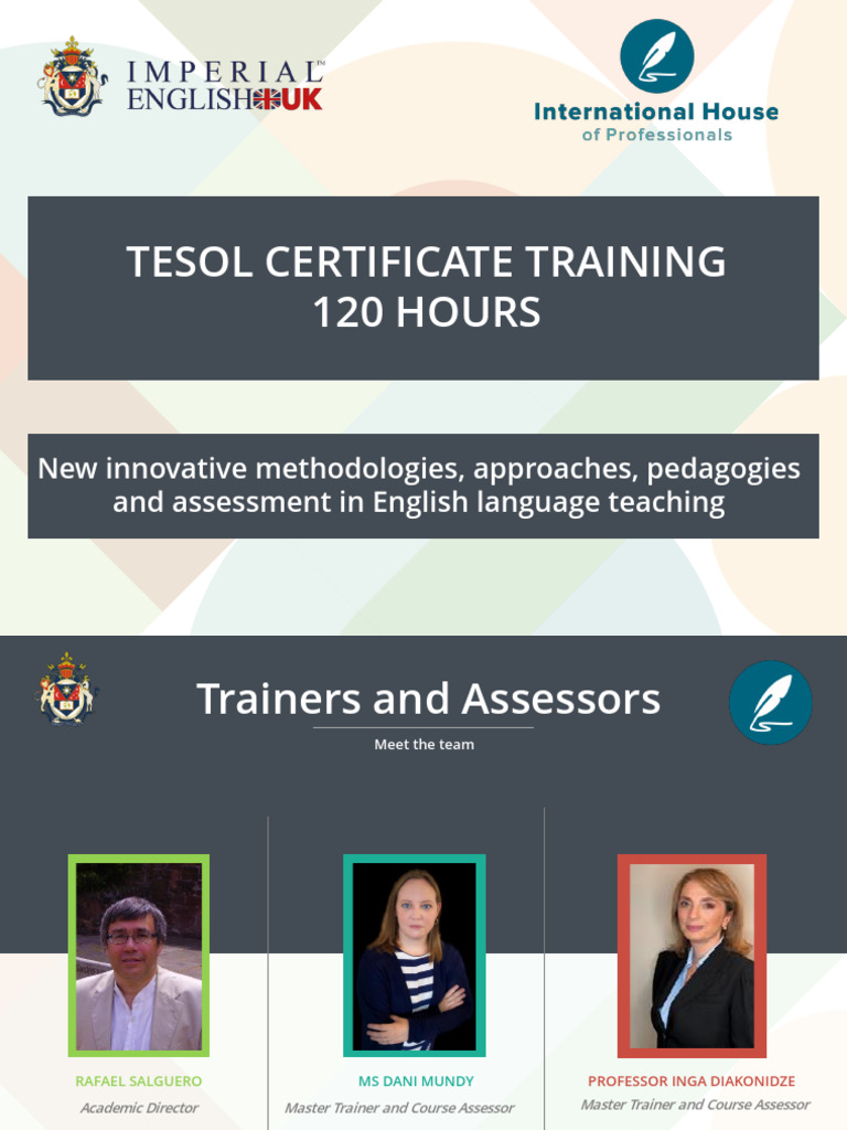 TESOL Certificate Training Overview | PDF | Learning | Vocabulary
