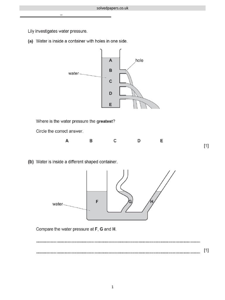 2022 17 Pressure and Density Checkpoint Sec 1 Physics pt2 | PDF