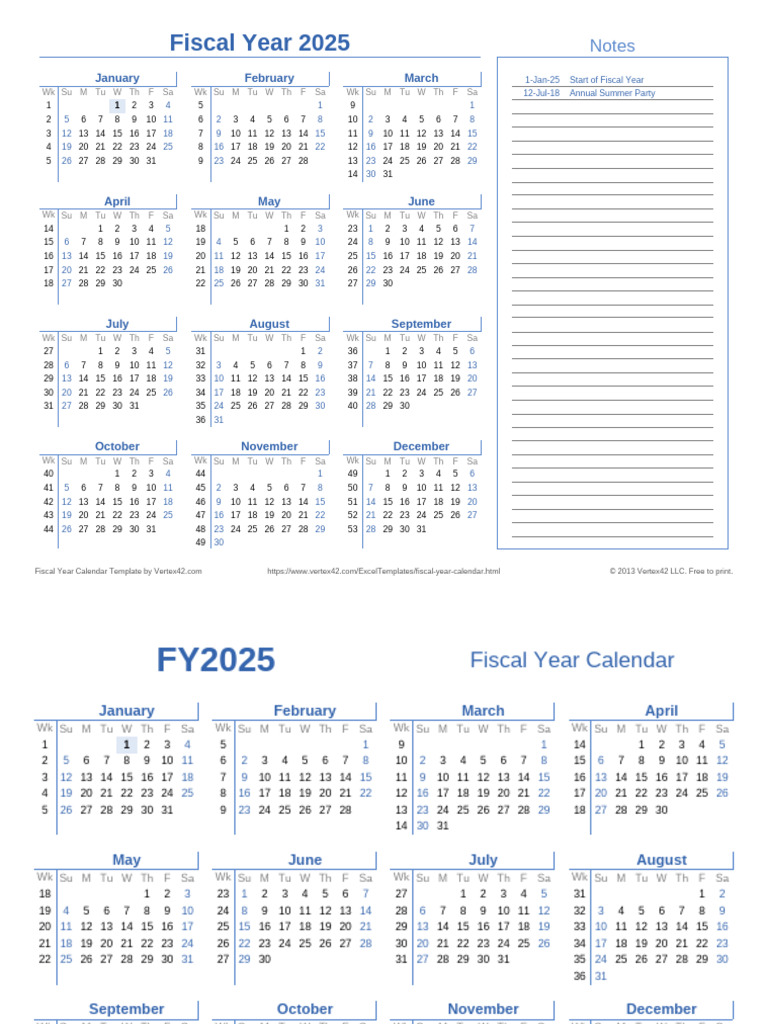 Fiscal Year Calendar | PDF | Fiscal Year