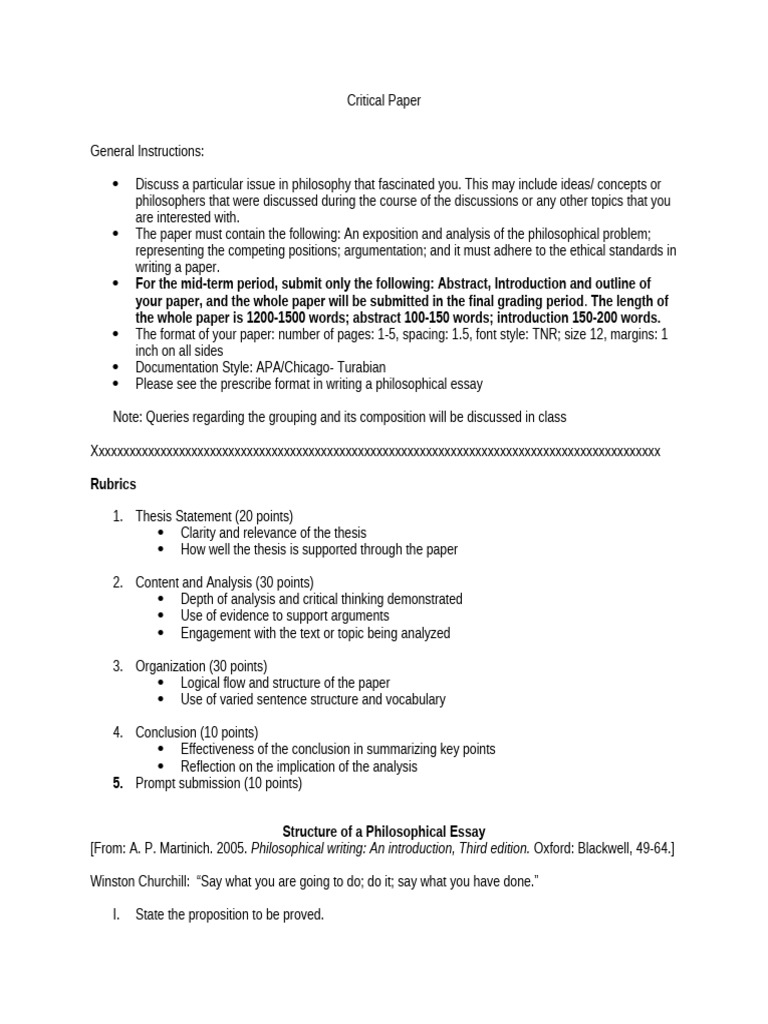 Critical Paper | PDF | Argument | Epistemology