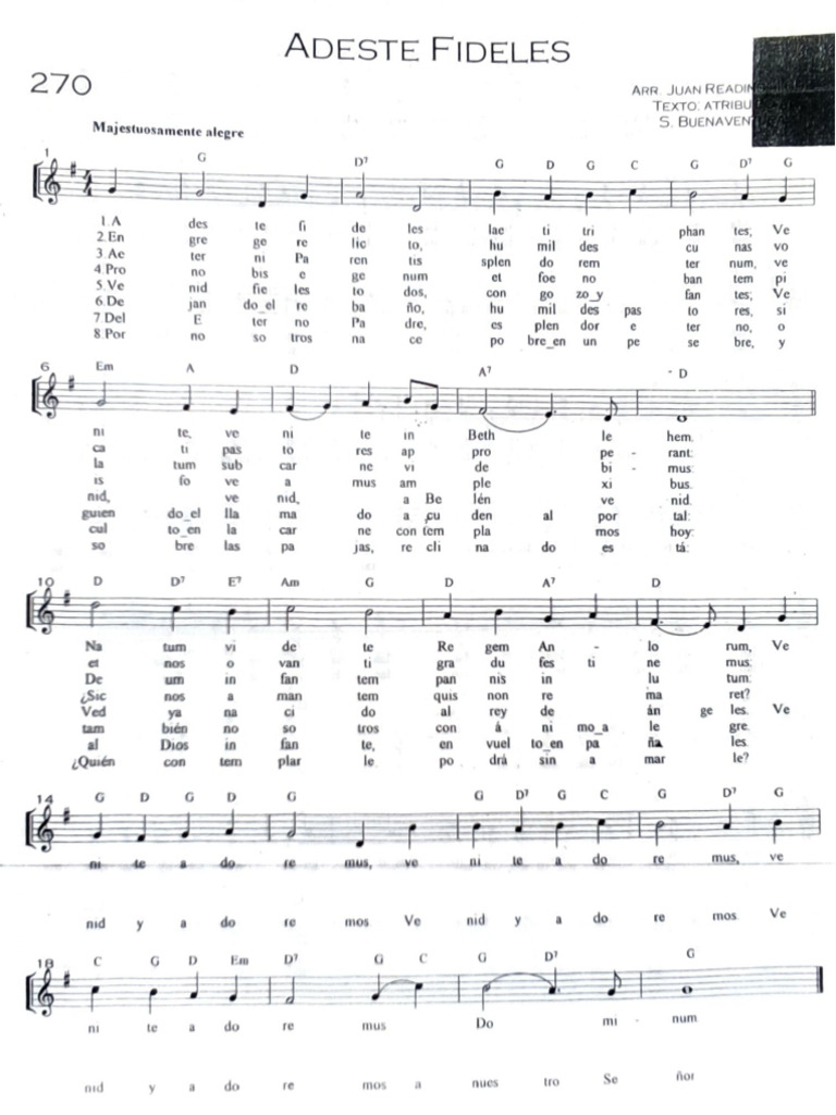 Adeste Fideles Latín Español | PDF