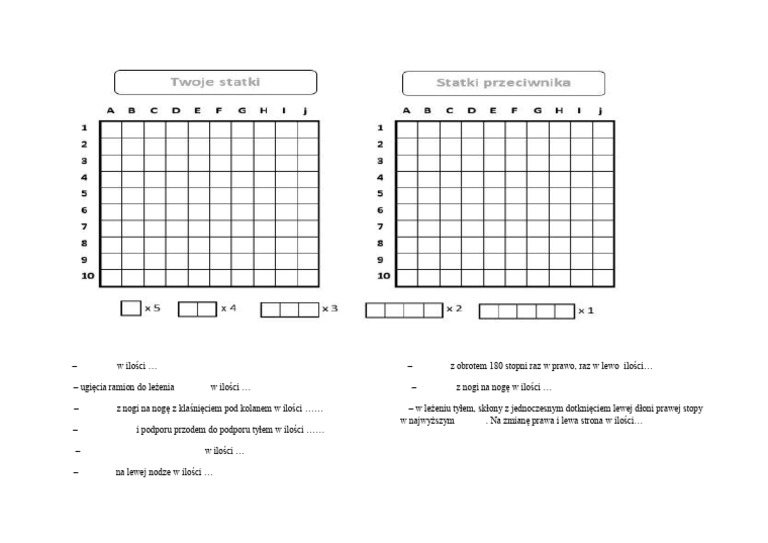 Gra W Statki Na Lekcje W F 1 | PDF